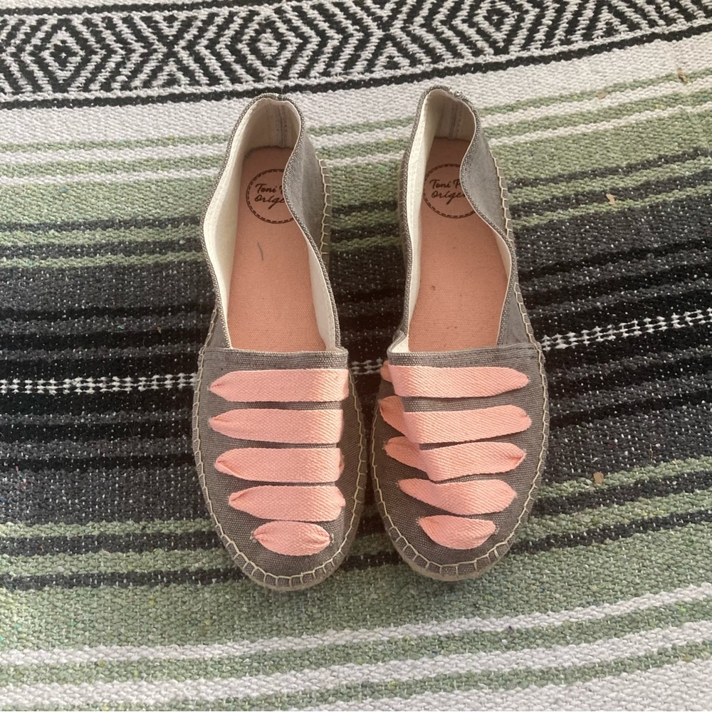New Toni Pons Gray And Pink Espadrilles With Strap/Ri… - Gem